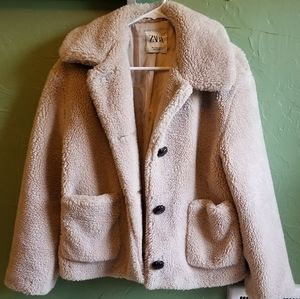 Zara | Jackets & Coats | Zara Cream Sherpa Coat | Poshmark